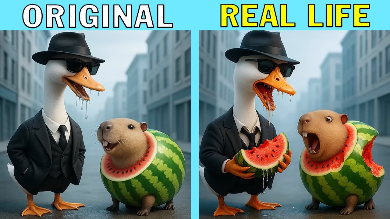 Brainrot memes they start eating each other | Brainrot Original vs Real ...