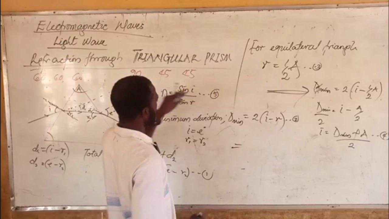 Refraction through triangular prism (refractive index proof) - YouTube