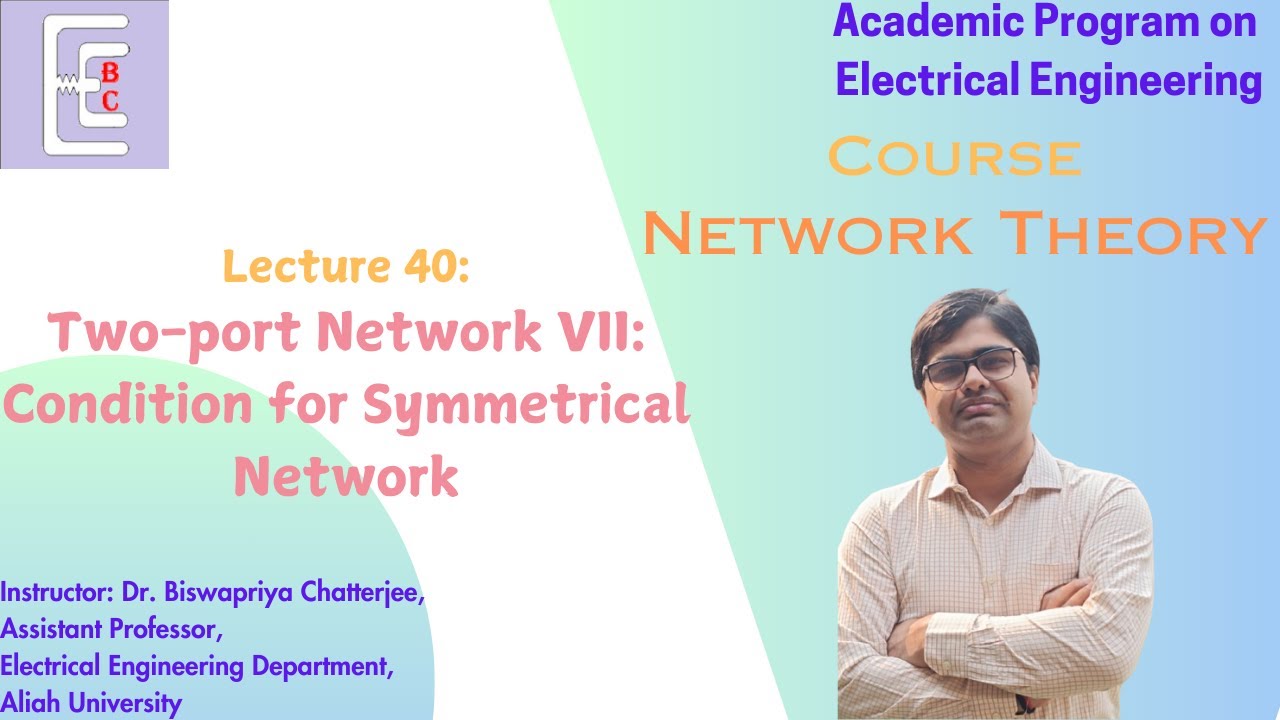 Lecture 40: Mod 6_Two-port Network (Condition for Symmetrical Network ...