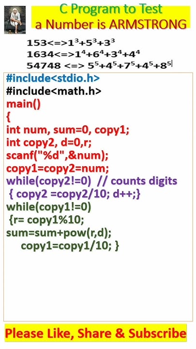 armstrong number#c #programming @anuragtewaricprogrammingin5883 - YouTube