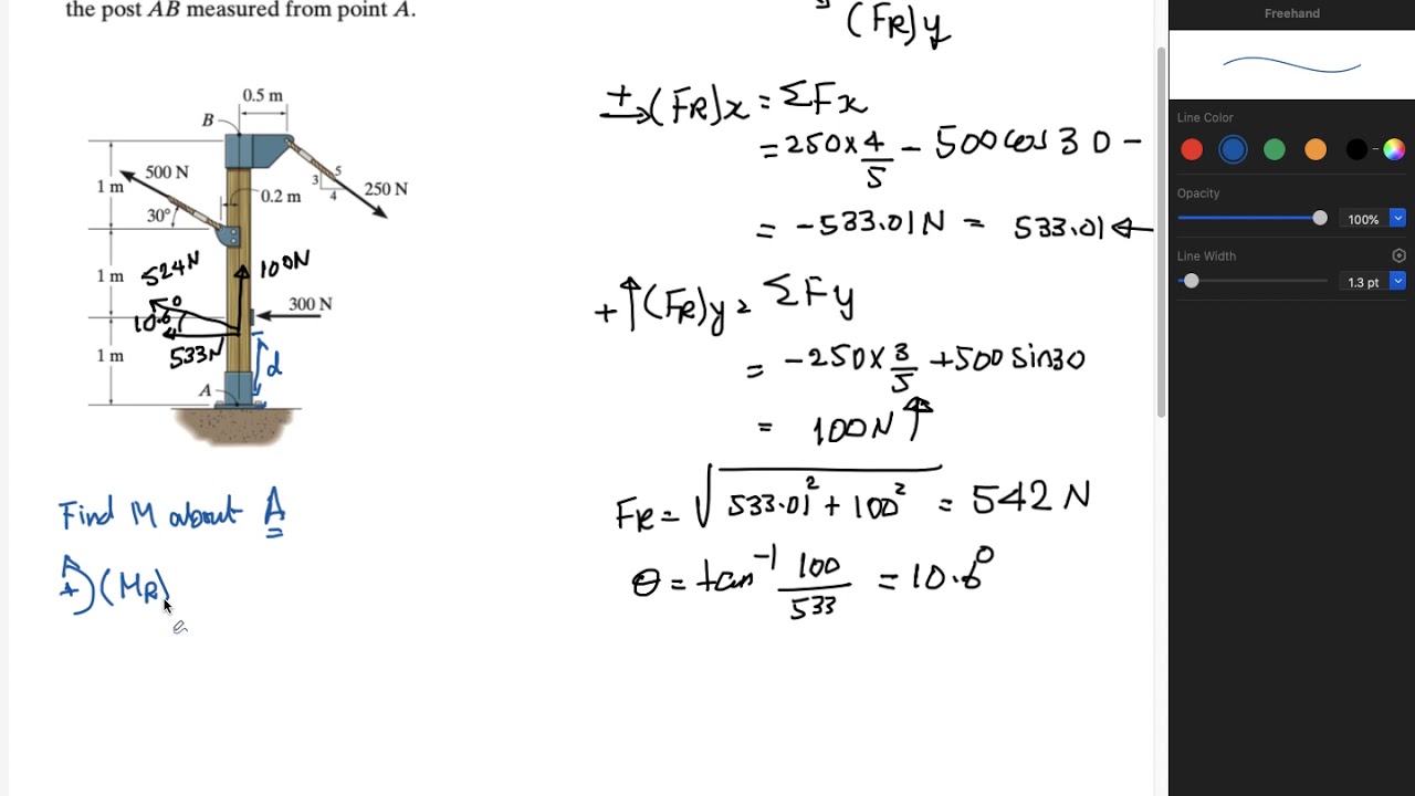 Statics - Further Simplification of A Force and Couple System (Sec 4.8 ...