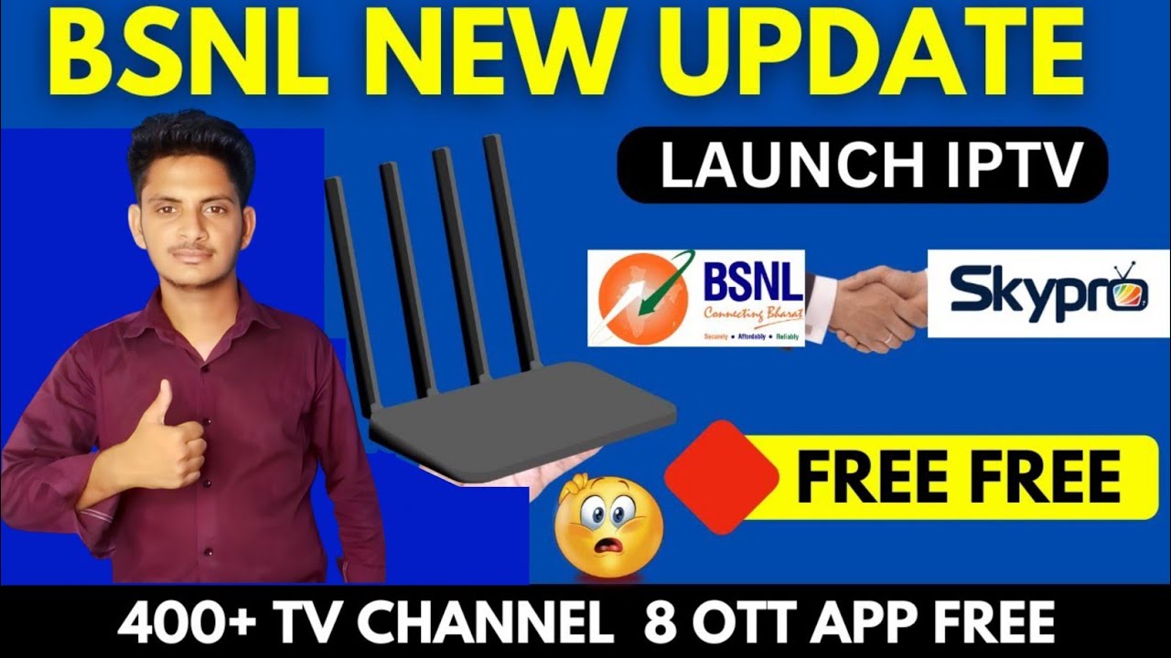 Bsnl Launch iptv Service | All india | 8 Ott Free | 500+ Channel's | Bsnl with Skypro | Full ...