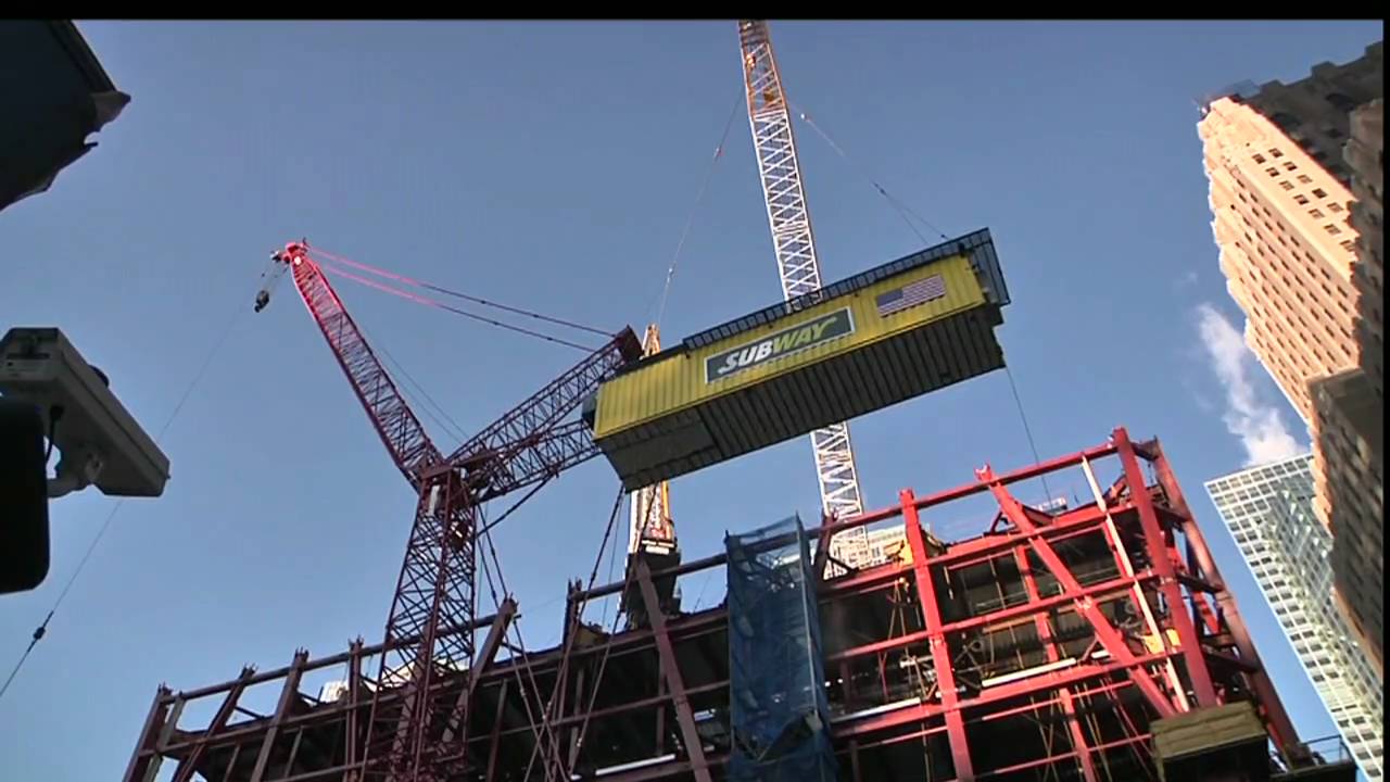 Subway Container Hoisted - December 2009 - YouTube