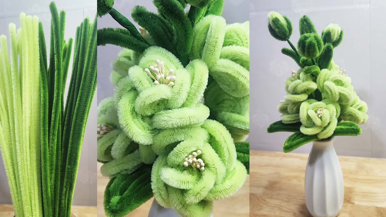 DIY Flower | How to make Rose using pipe cleaner | Handmade gift ideas ...