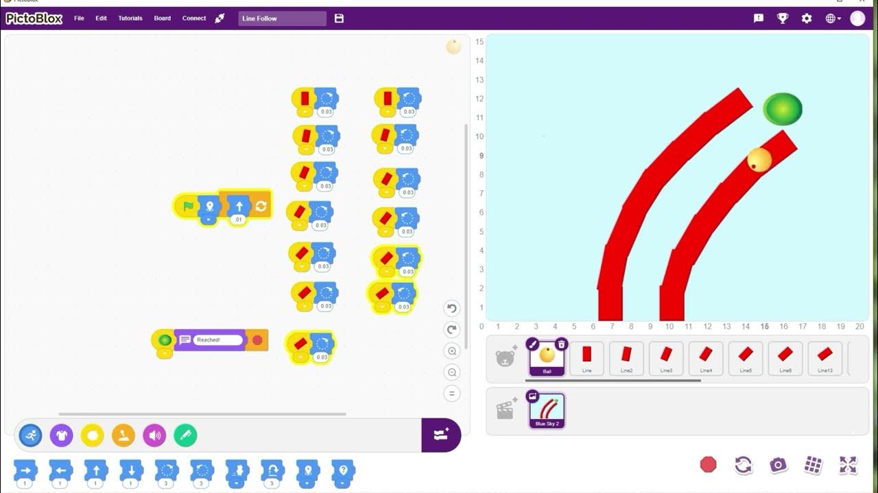 Line following Robot's single IR Sensor simulation - PictoBlox Junior ...