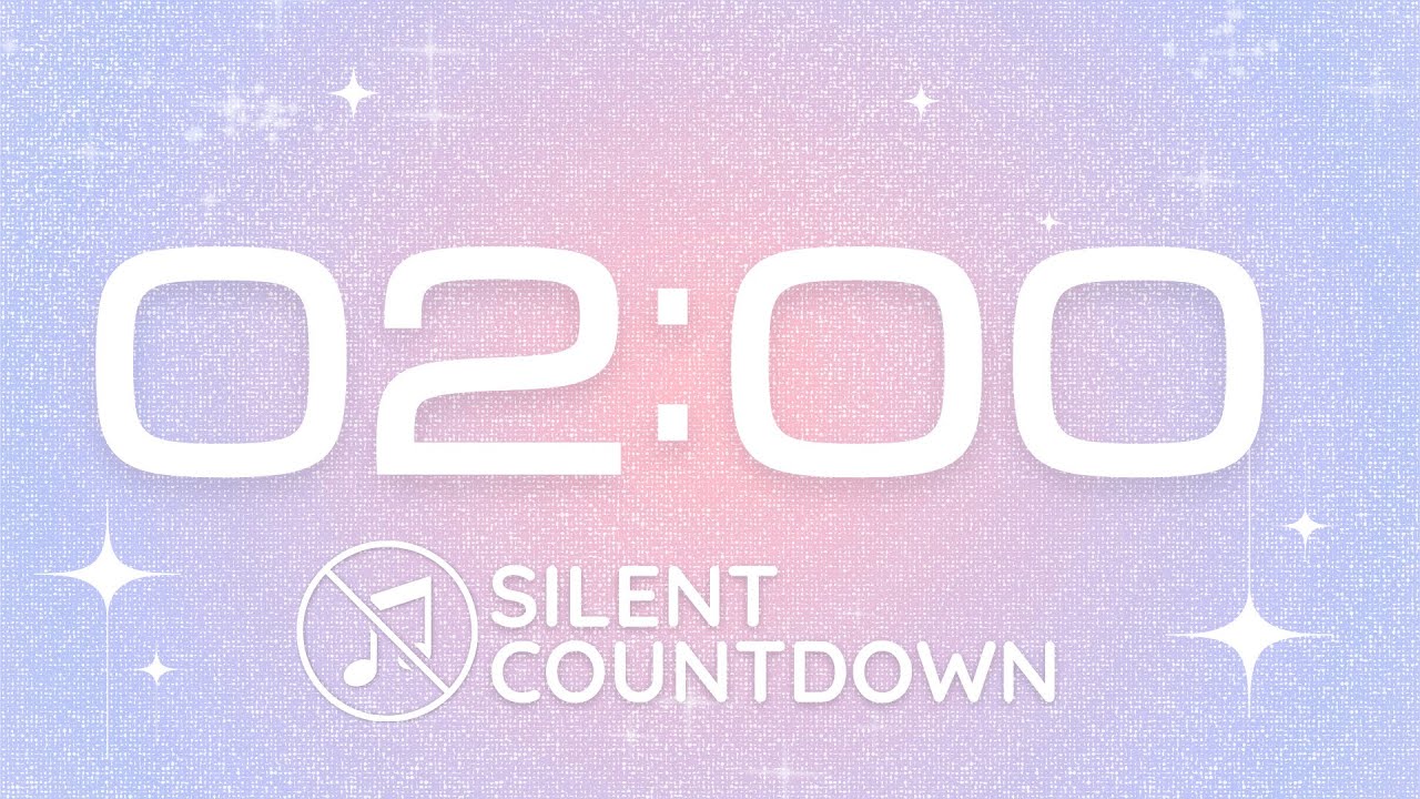 2 Minute Timer｜Blue and Pink Gradient Y2K Silent Countdown｜Simple beeps ...