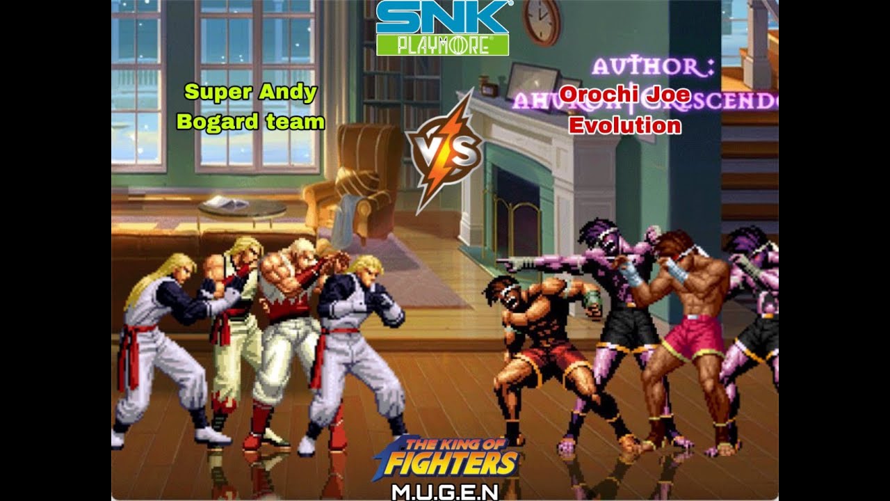 KOF MUGEN - Super Andy Bogard team VS Orochi Joe Higashi Evolution team ...