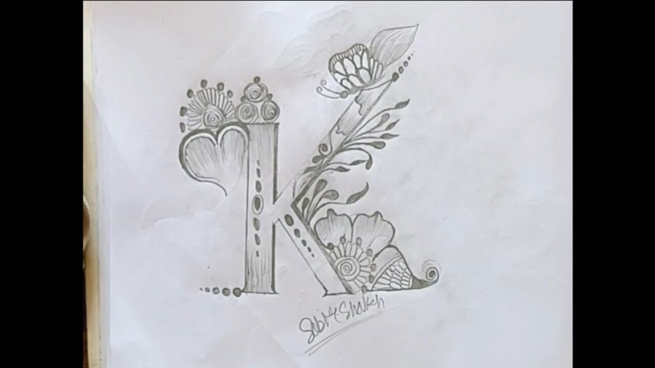 K letter drawing#most popular drawing#art # K name drawing#viral video# ...