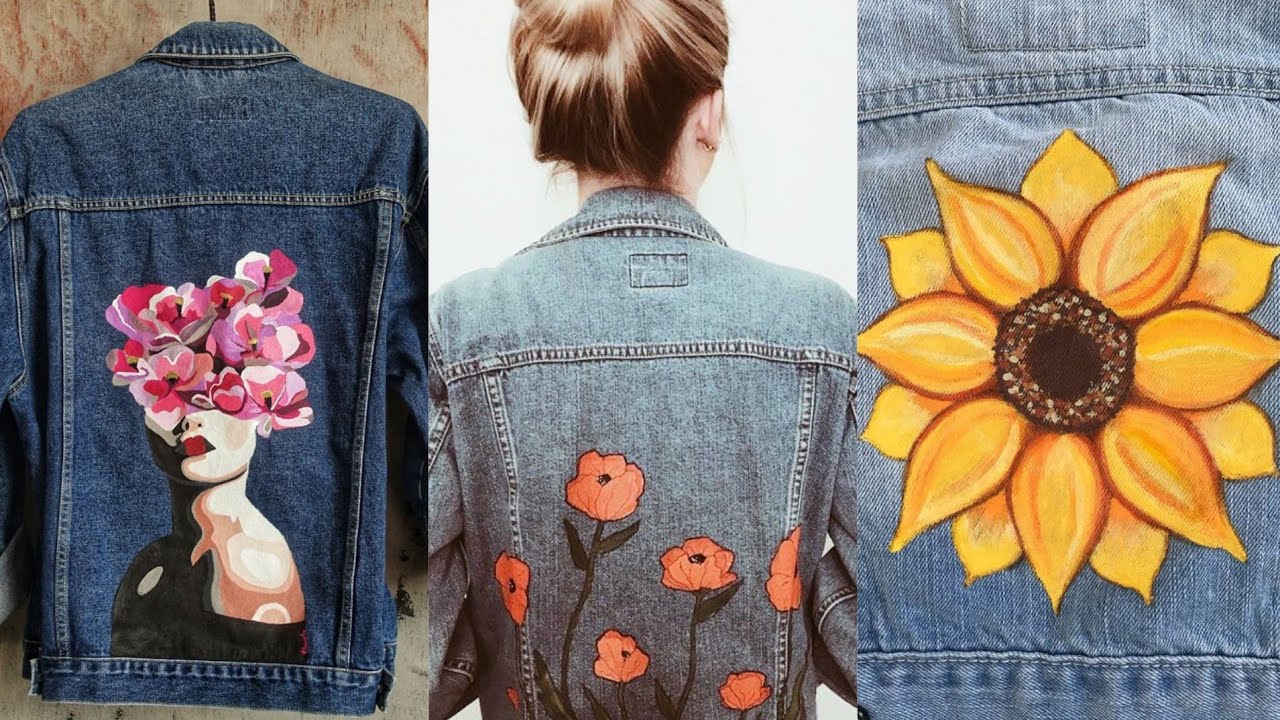 Hand Print Denim Jackets || DIY Hand Print Ladies Customize Jackets ...
