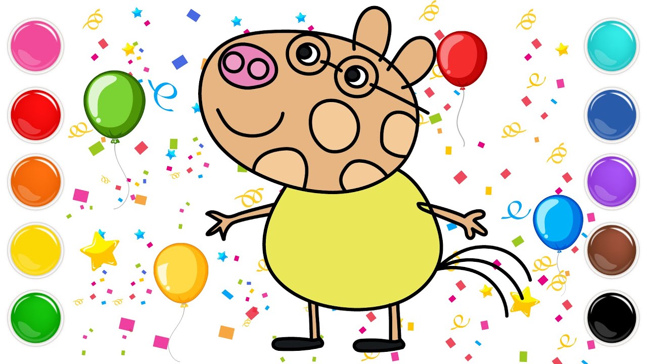 How To Draw Peppa pig Pedro pony | Step By Step Pedro pony Draw & Color ...