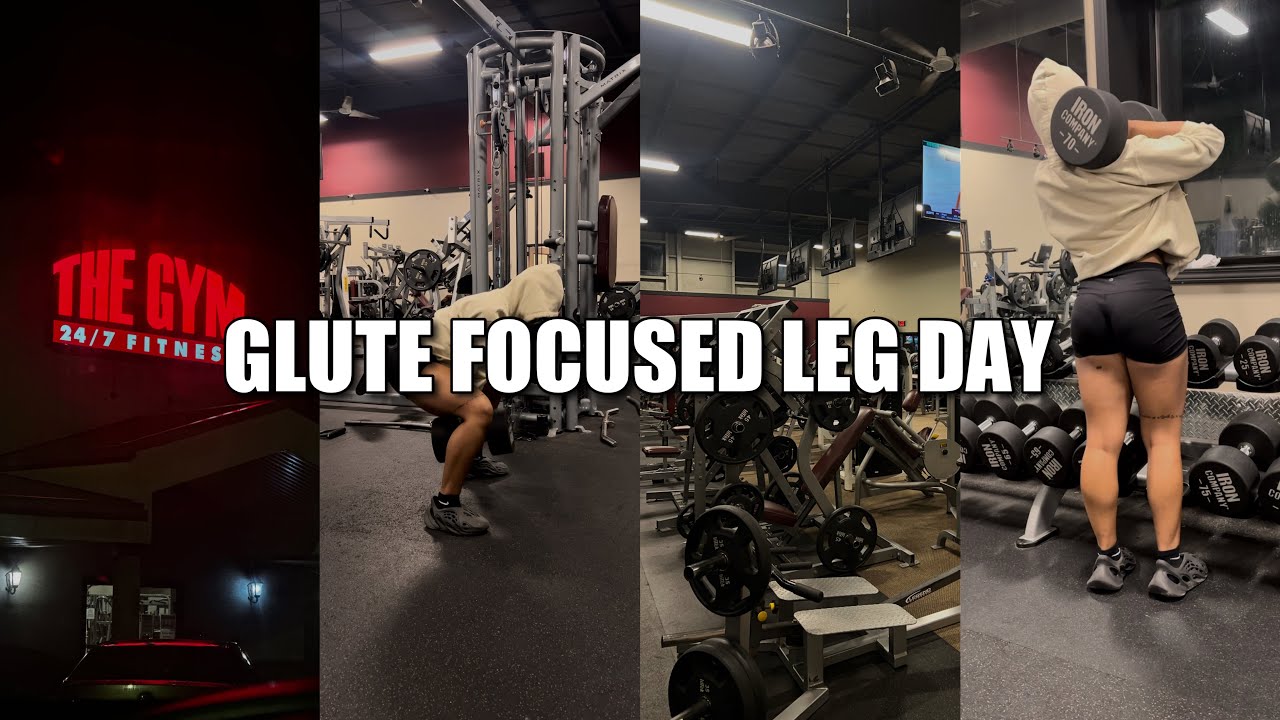 VLOG: Glute Focused Leg Day | full routine beginning to end - YouTube