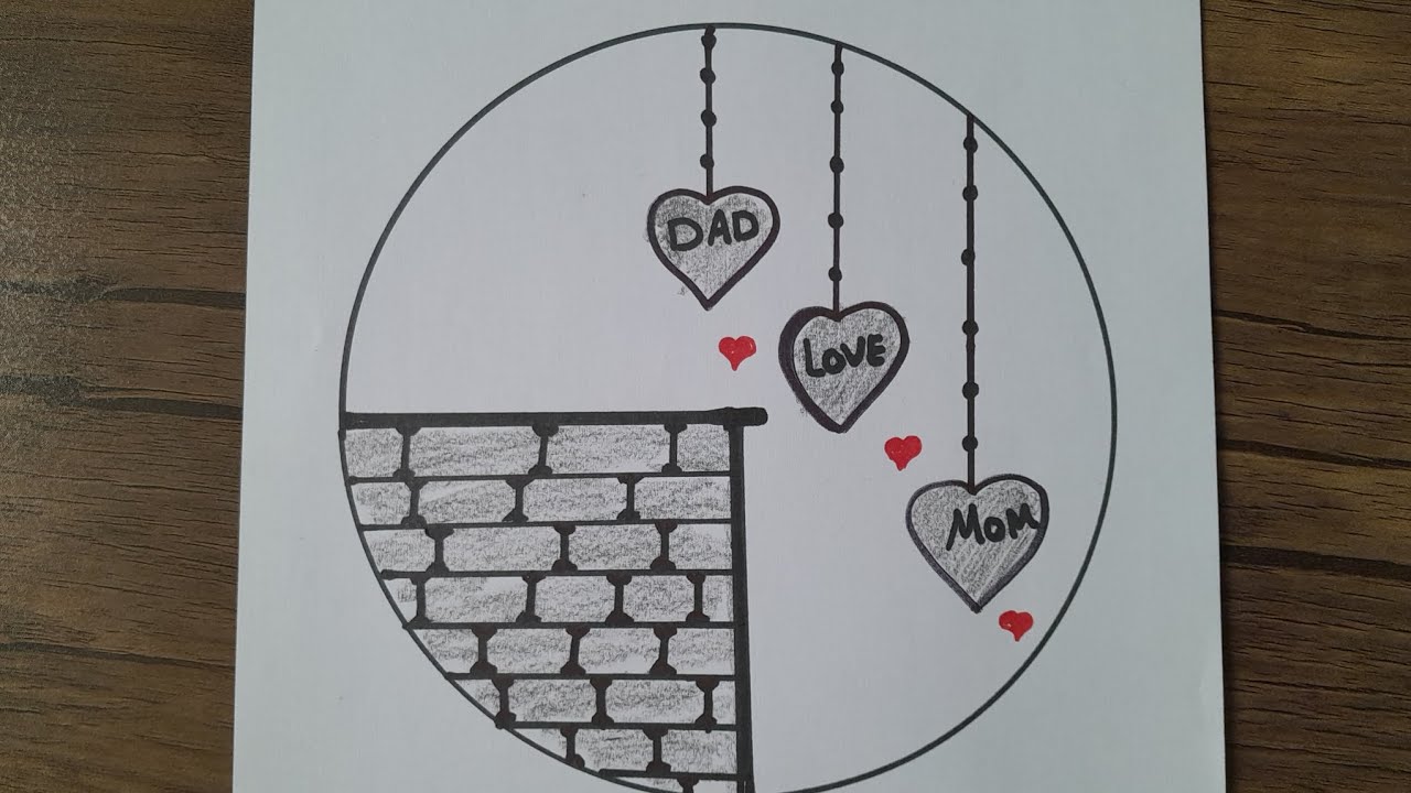 HOW TO DRAW HEART IN CIRCLE ️ ️/ CIRCLE DRAWING IDEA/PENCIL DRAWING FOR ...