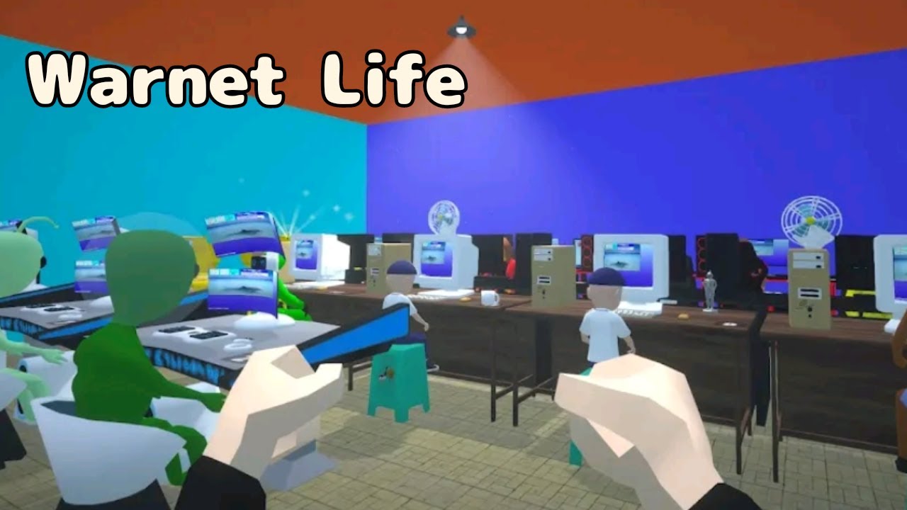 LIVE AKU MENCOBA USAHA BARU WARNET LIFE SIMULATOR - YouTube
