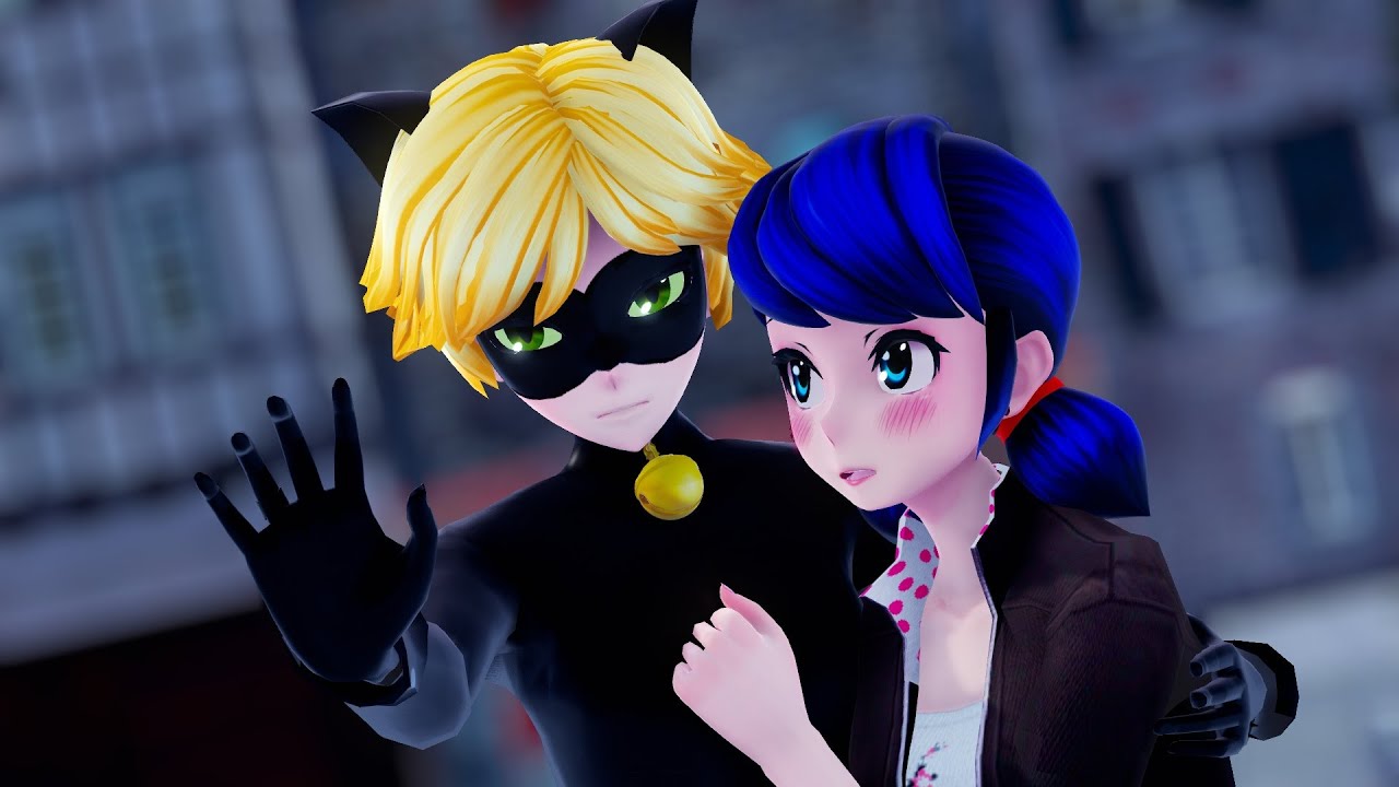 【MMD Miraculous】Chat Noir saves Marinette (MariChat)【60fps】 - YouTube
