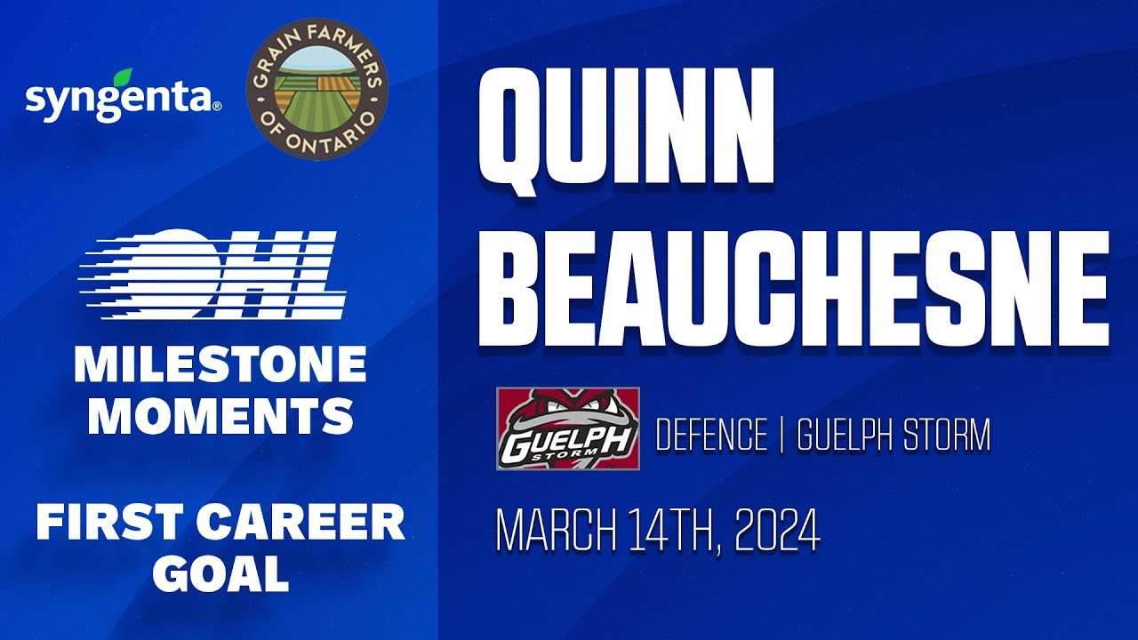 OHL Milestones | Quinn Beauchesne | First Career Goal - YouTube