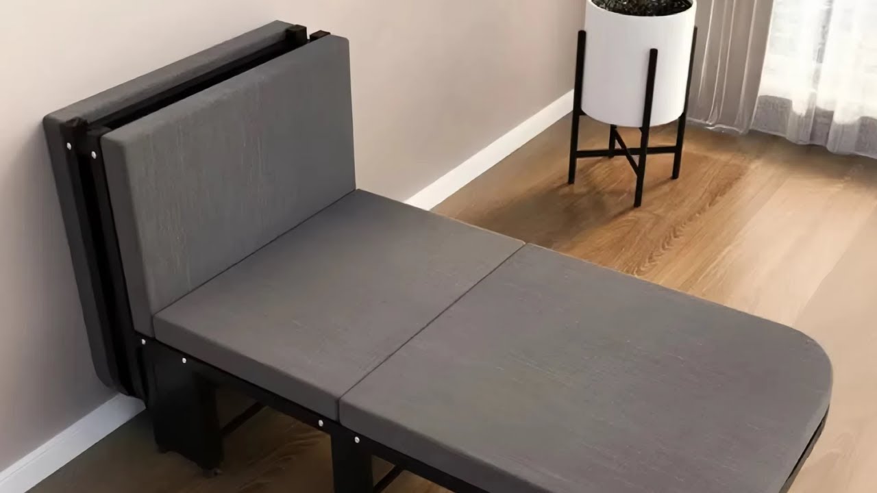 Folding Bed 1 Bed Easily Mobile Single Bed 80cm - YouTube