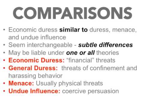What is Economic Duress in California? - YouTube