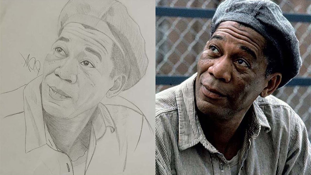 How to draw realistic portrait of MORGAN FREEMAN? Ways and Secrets of ...
