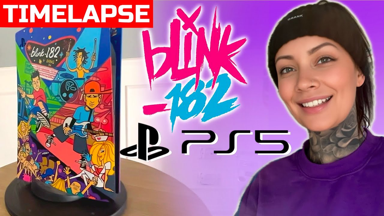 Blink 182 Playstation 5 custom painted console time-lapse! - YouTube