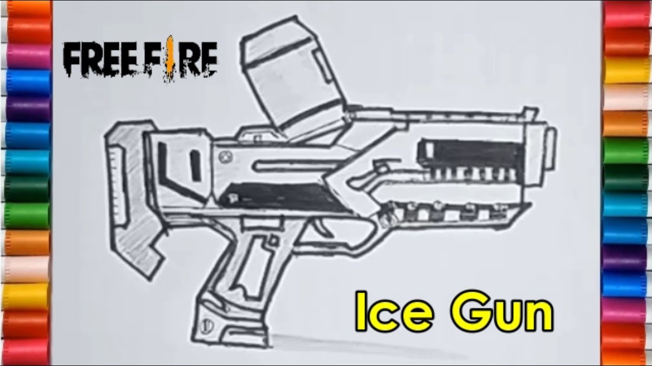 Cara Gambar Ice Gun Free Fire | How to Draw Ice Gun Free Fire - YouTube