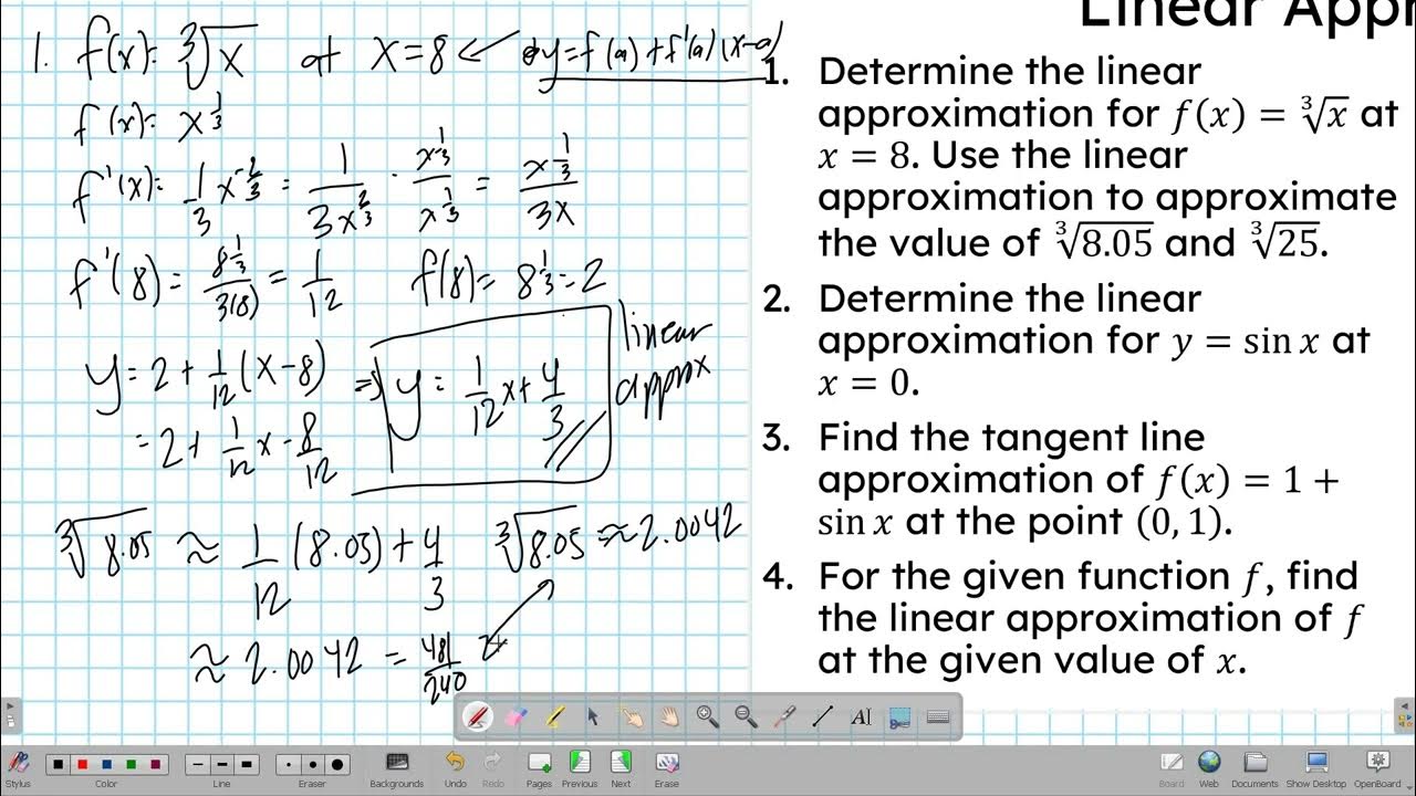 Applications of the Derivative: Linear Approximation - YouTube