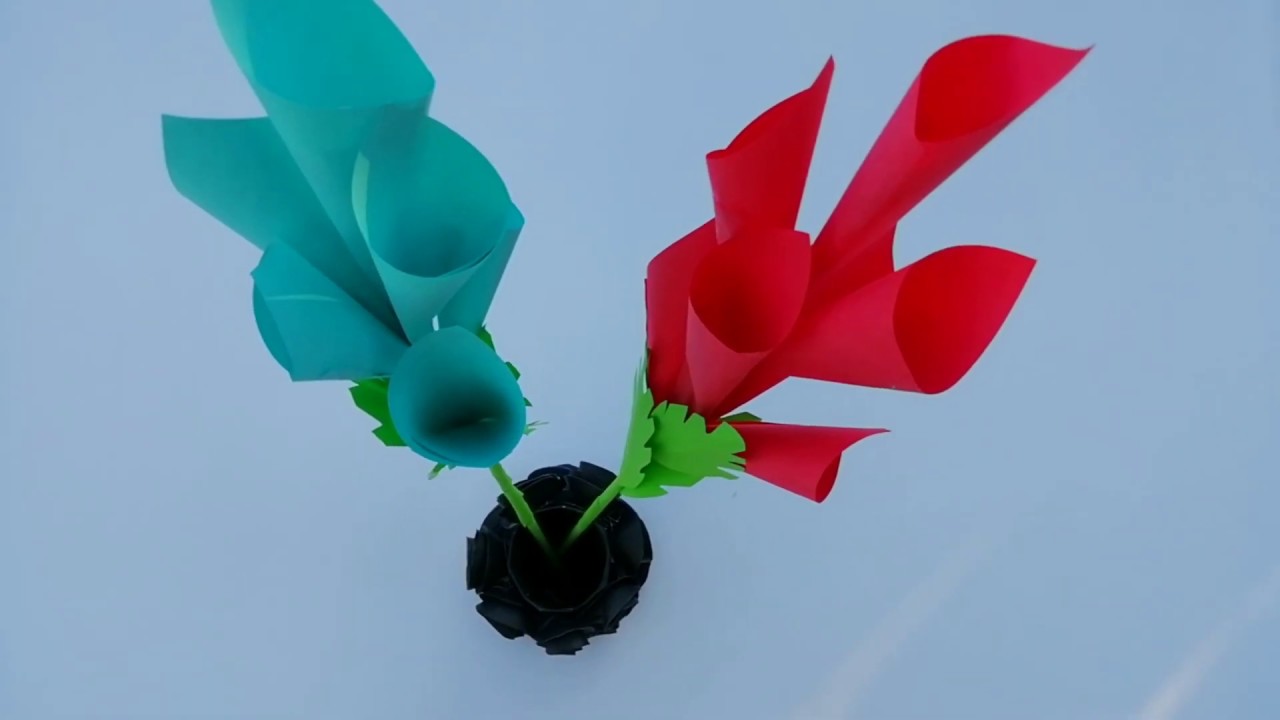 paperFlower papercraft vase How To Make A Paper Flower And Vase paperflower-papercraft-vase-how-to-make-a-paper-flower-and-vase