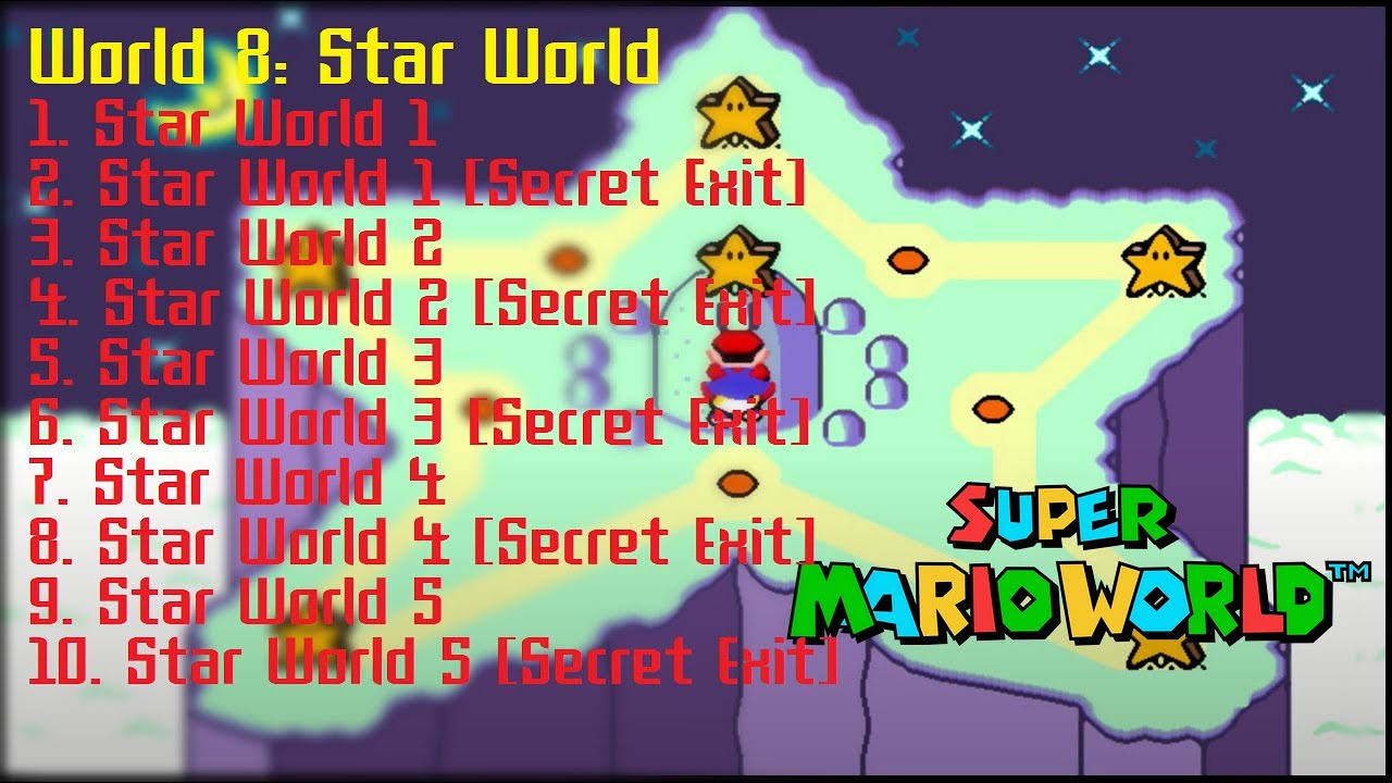 Super Mario World (SNES) (100%) (8|9) / World 8: Star World [4:3/FHD@60 ...