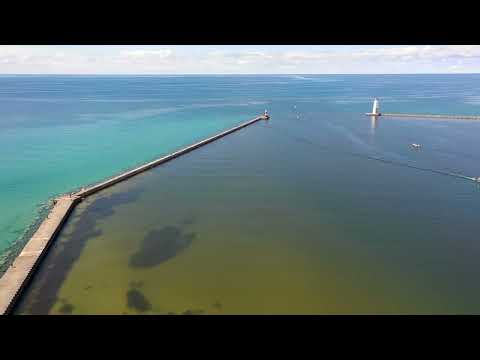 Aerial video shows Caribbean-like blue waters of Benzie County
