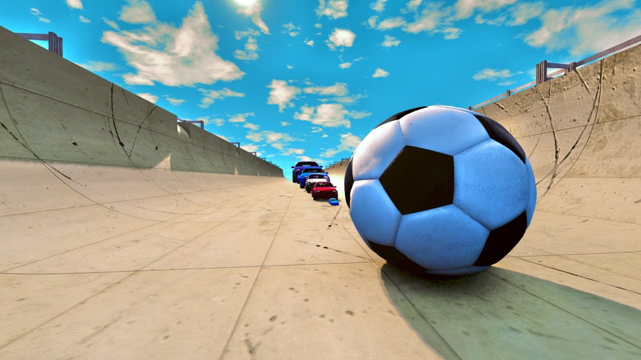BeamNG drive-Small Car VS Big Ball 🏀|Crash Drive 1.0 - YouTube