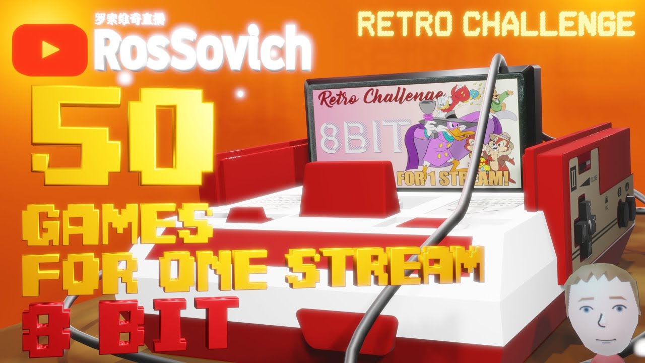 Retro Challenge 8-Bit - 50 Games for 1 Stream. Rossovich Game Start ...