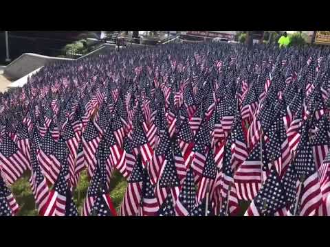 Titanic July 4000 flags on display! - YouTube