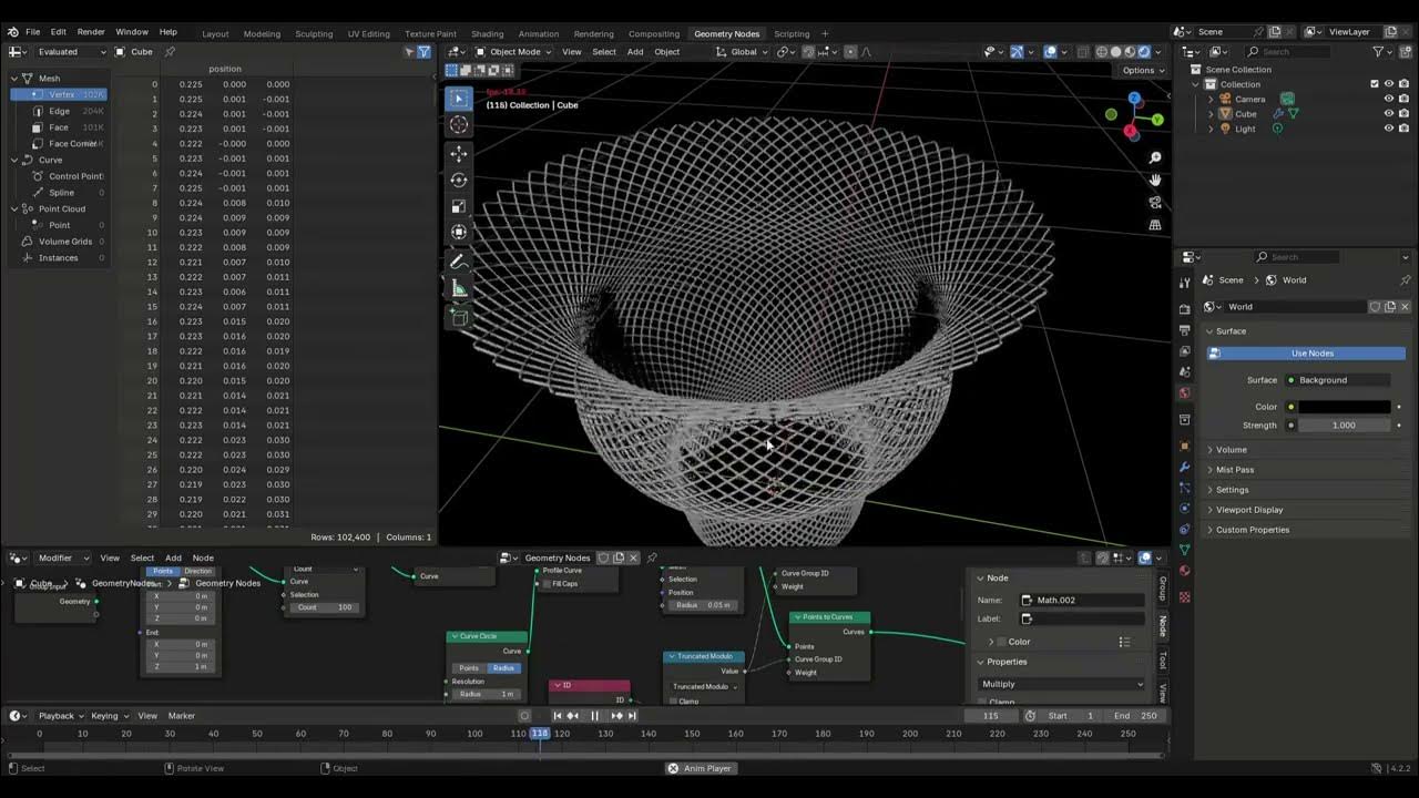 Blender Geometry Nodes: プロシージャルな網目構造のモデリング／ Procedural Meshwork Modeling - YouTube