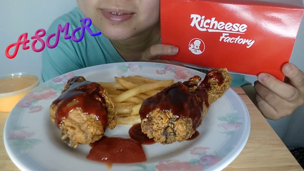 ASMR || RICHEESE FACTORY - FIRE CHICKEN + FRENCH FRIES - YouTube