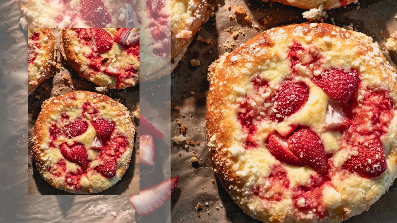 Strawberry Cheesecake Buns with Streusel | Easy Baking Recipe - YouTube