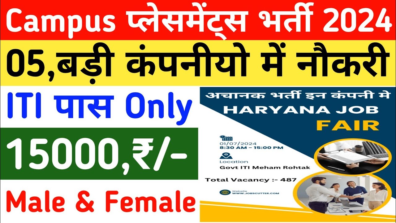 ITI कैंपस भर्ती 2024 iti campus placement 2024 ! latest job ...