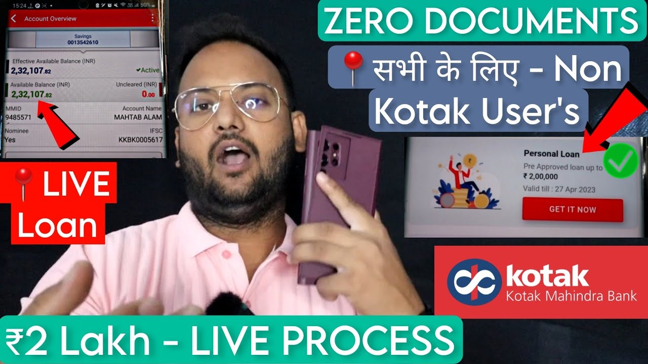 Kotak Bank INSTANT LOAN ️ -ZERO DOCUMENTS - ₹2 Lakh LIVE Process | Kotak 811 Personal Loan Kaise ...