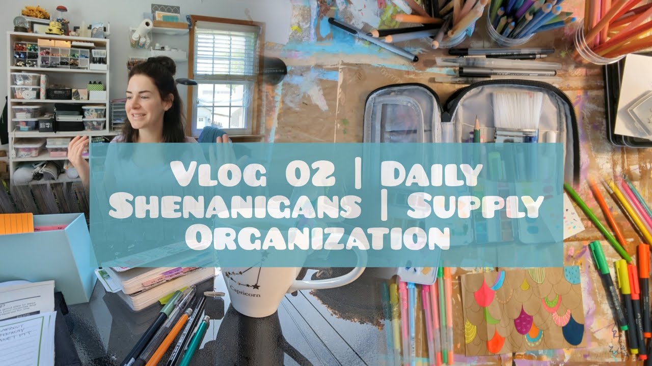 Vlog 02 | Daily Shenanigans | Supply Organization | Random Art Desk ...