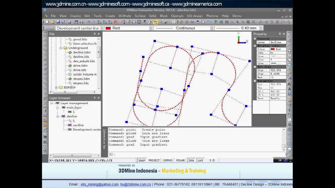 3DMINE - MINING SOFTWARE TUTORIAL DECLINE DESIGN - YouTube