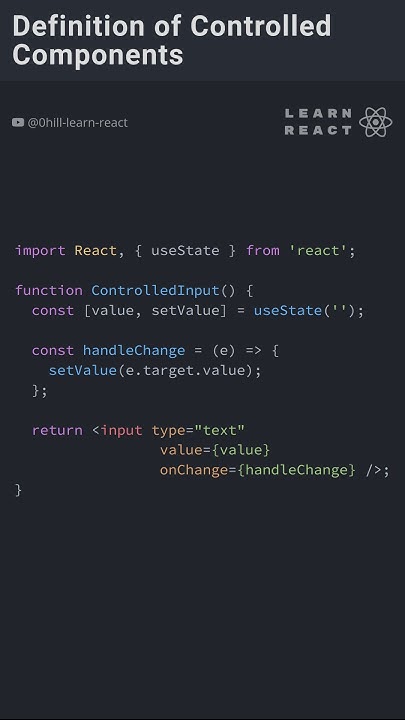 Controlled Components In Reactjs Coding Reactfrontend Programming Reacttutorial React Youtube