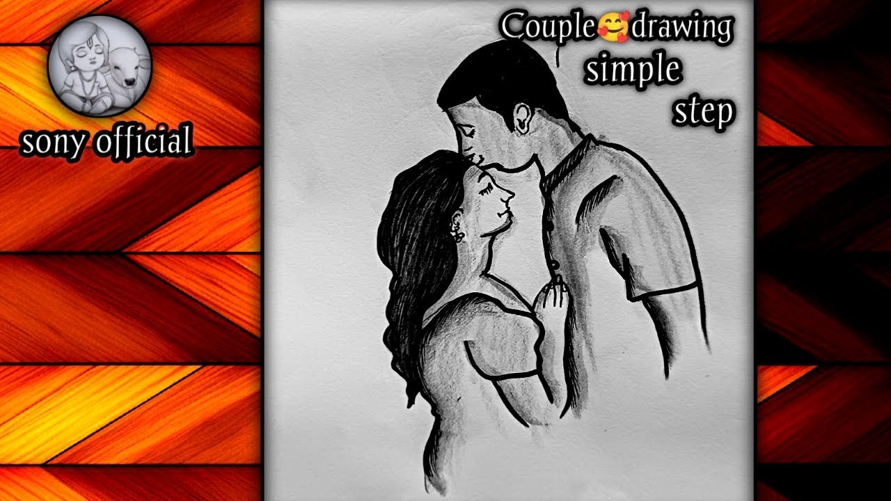 couple painting acrylic | pencil drawing of a loving couple | very esay ...