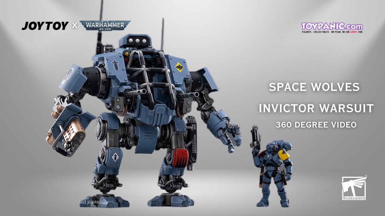 [4K] Joytoy x Warhammer 40K 1/18 Space Wolves Invictor Warsuit 360 ...