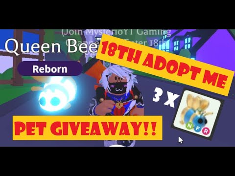 ️‍🔥 Announcing 18th Adopt Me Pet Giveaway ️‍🔥 3 Neon Queen Bees #roblox ...