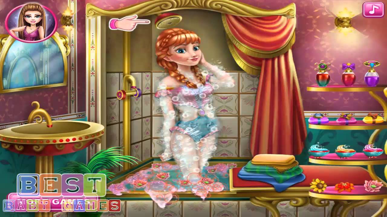 Frozen Anna Swimming Pool- Best Baby Games - YouTube