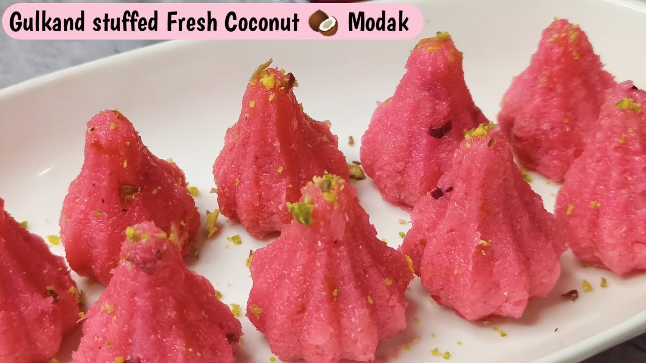 Gulkand Modak I Gulkand Modak Recipes I Gulkand Stuffed Fresh Coconut ...