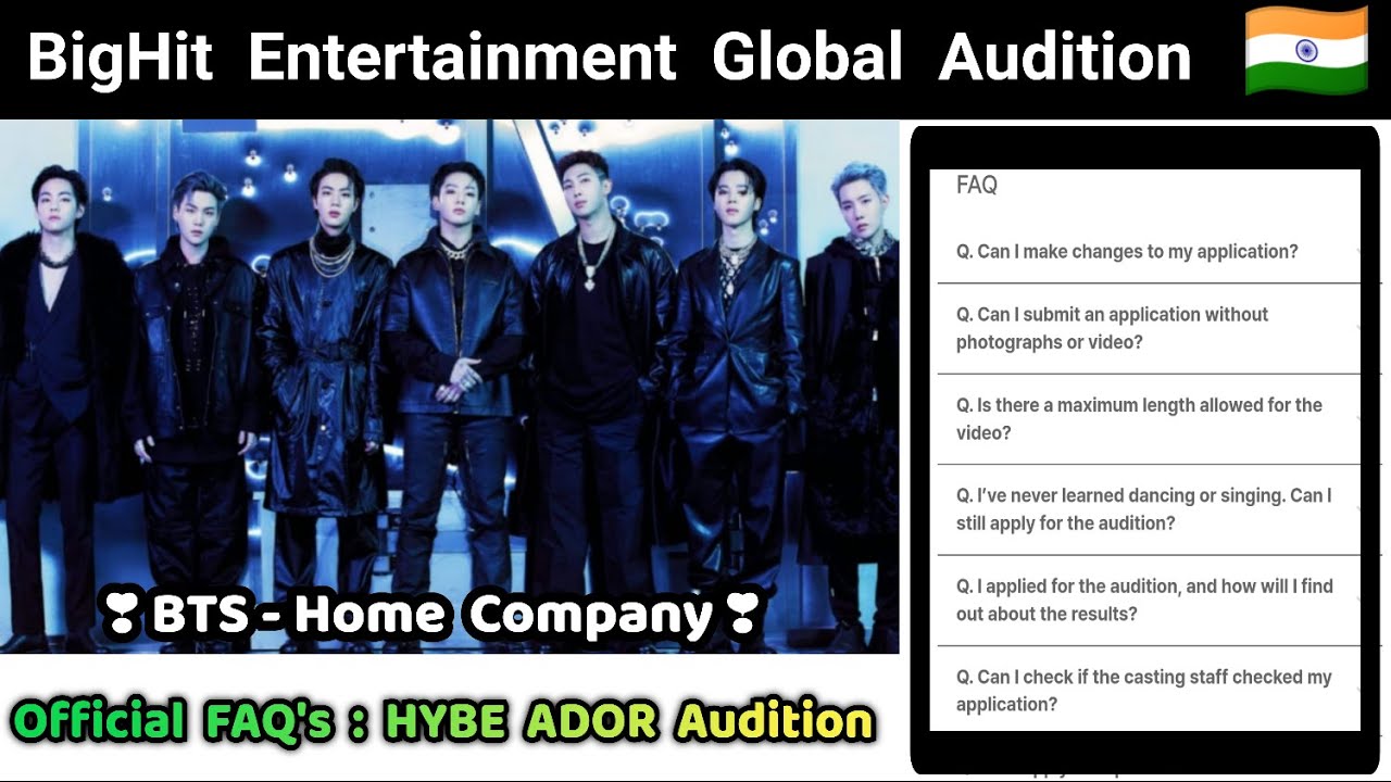 Official Frequently Asked Questions Of NEW HYBE ADOR Global Audition @Jayutube @Kpopaudition ...
