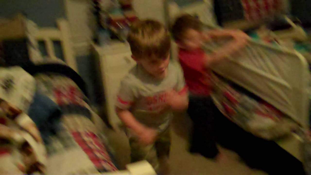The boys running around in their bedroom - YouTube