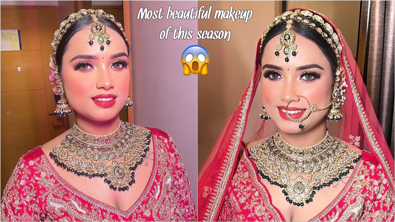Most beautiful Indian Bridal Makeup Tutorial on Pigmented/Dark circles ...