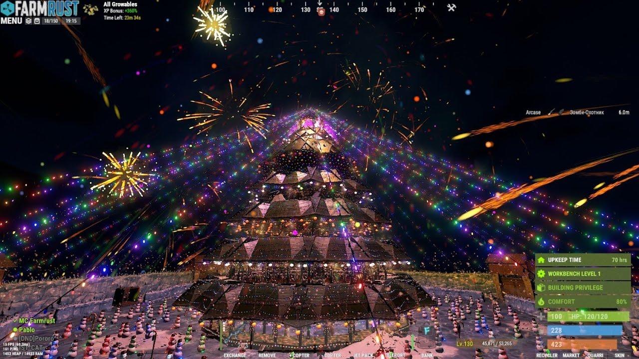 Beautiful Christmas Base in Rust Game - YouTube