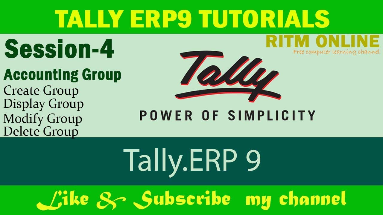 Tally Session-4 || How to create Accounting group || RITM ONLINE - YouTube
