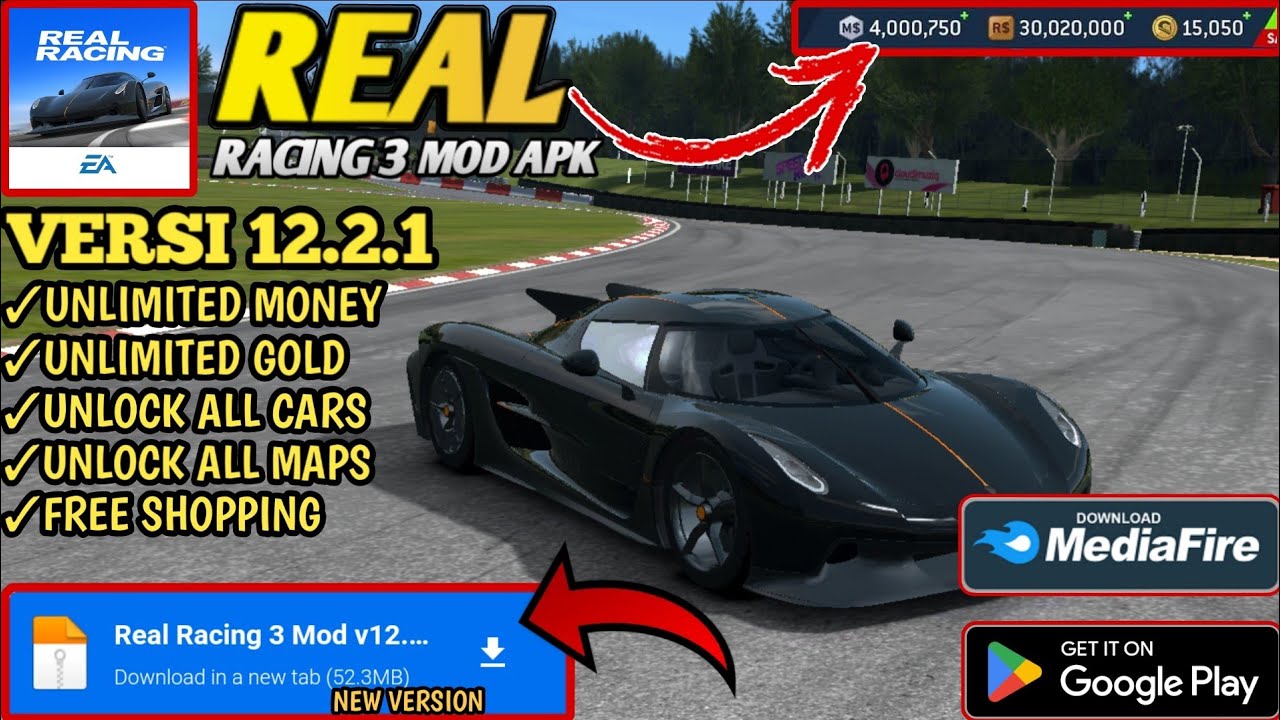 real racing 3 new v12.2.1 mod apk unlimited money unlock all - YouTube